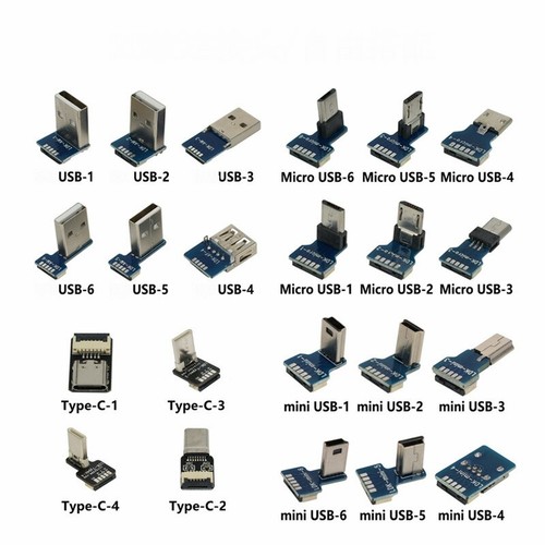 Type-C Micro Mini Flat Slim Standard USB With Board Connector Head USB ...