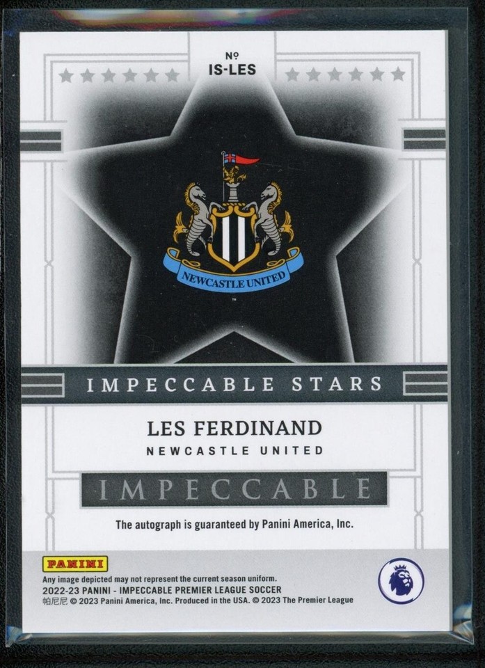 2022-23 LES FERDINAND 68/99 AUTO PANINI IMPECCABLE PREMIER LEAGUE ...
