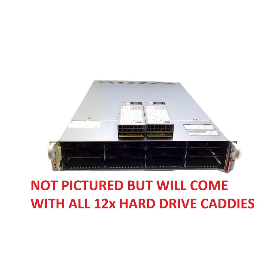 2U 12 Bay SuperMicro RAID Server SYS-6028UX-TR4 2x Xeon 12 Cores 64GB ...