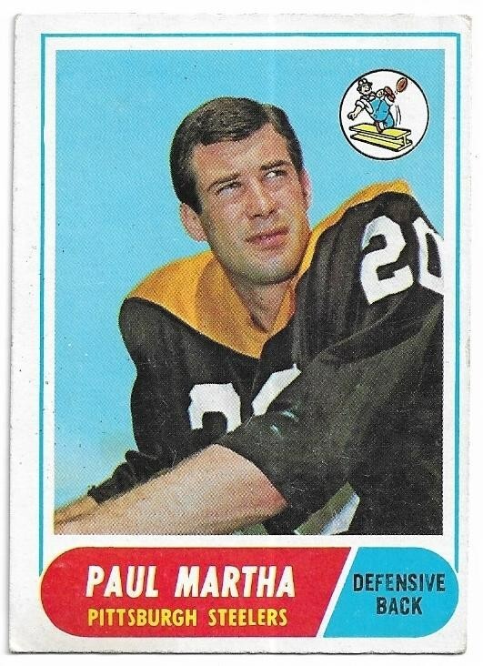 PAUL MARTHA 1968 Topps card #111 Pittsburgh Steelers Football VG+ | eBay