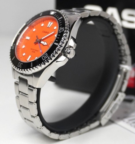 Casio MDV-10D-4A1 Duro Orange Analog Rotating Bezel Small Size 38mm ...