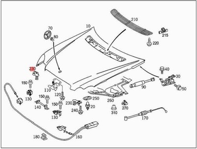 Genuine MERCEDES Hood Safety Catch W251 V251 A209 C209 CL203 S203 ...