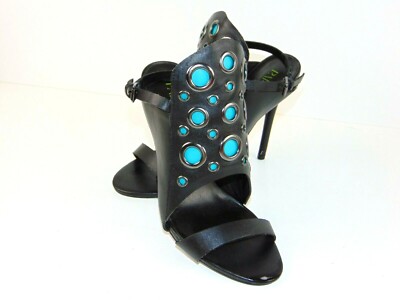 Paper Fox High Heel Shoes Womens Size 7 Black/Turquoise "Zabrina" 4.75 ...