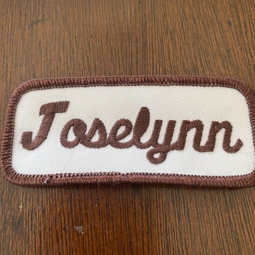 Joselynn Name Patch Embroidered White & Brown Iron-On Personalized ...
