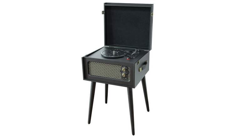 Bush Retro Wooden Turntable Vinyl Record Player Legs & Bluetooth ...