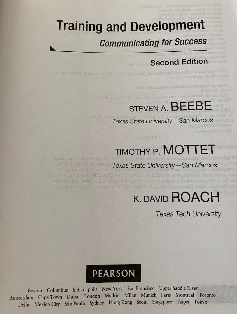 Training and Development : Communicating for Success by Timothy Mottet ...