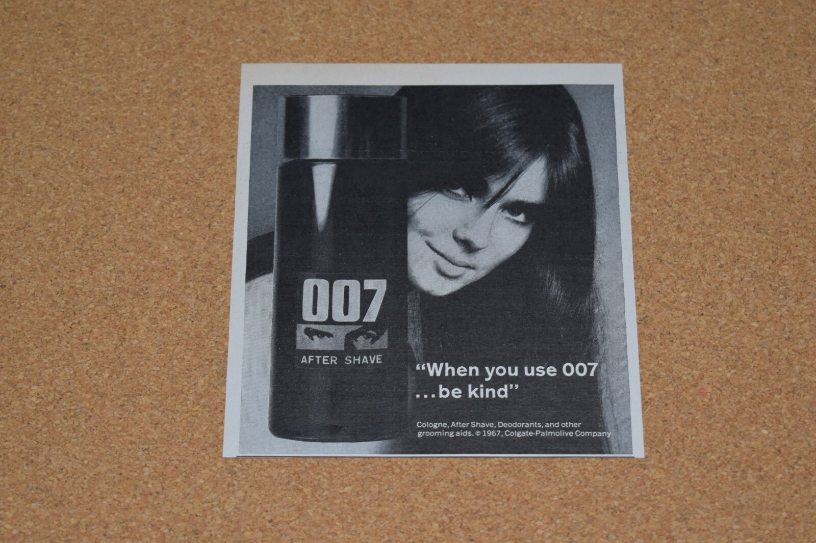 1967 Vintage Print Ad 007 After Shave When you use be kind lady smile ...