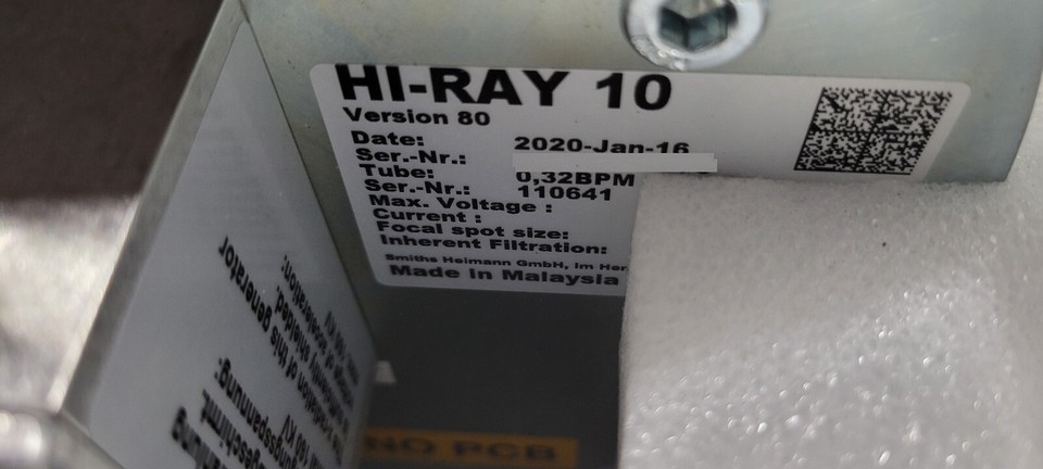 New Smiths Detection HI-RAY 10 X-Ray Generator Generation Tube Version 80 | eBay