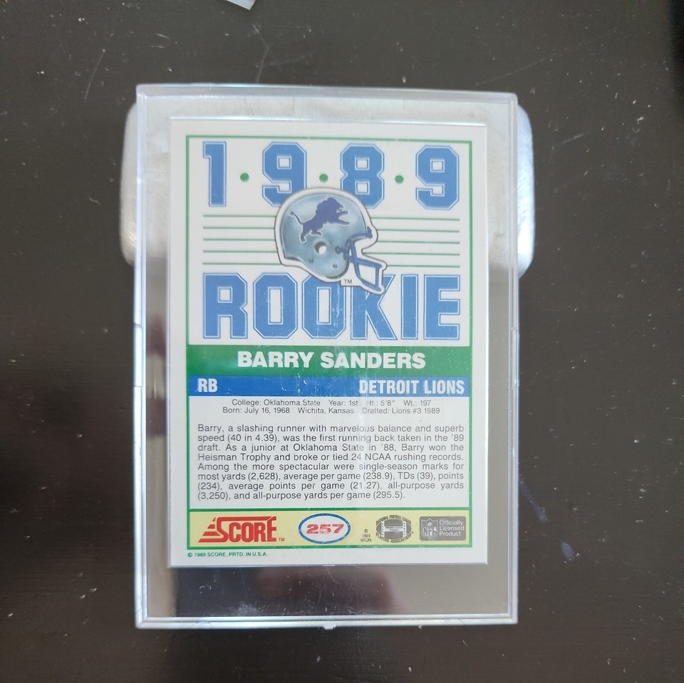 1989 Score Barry Sanders Rookie Card (RC) Mint 🔥 Lions | eBay