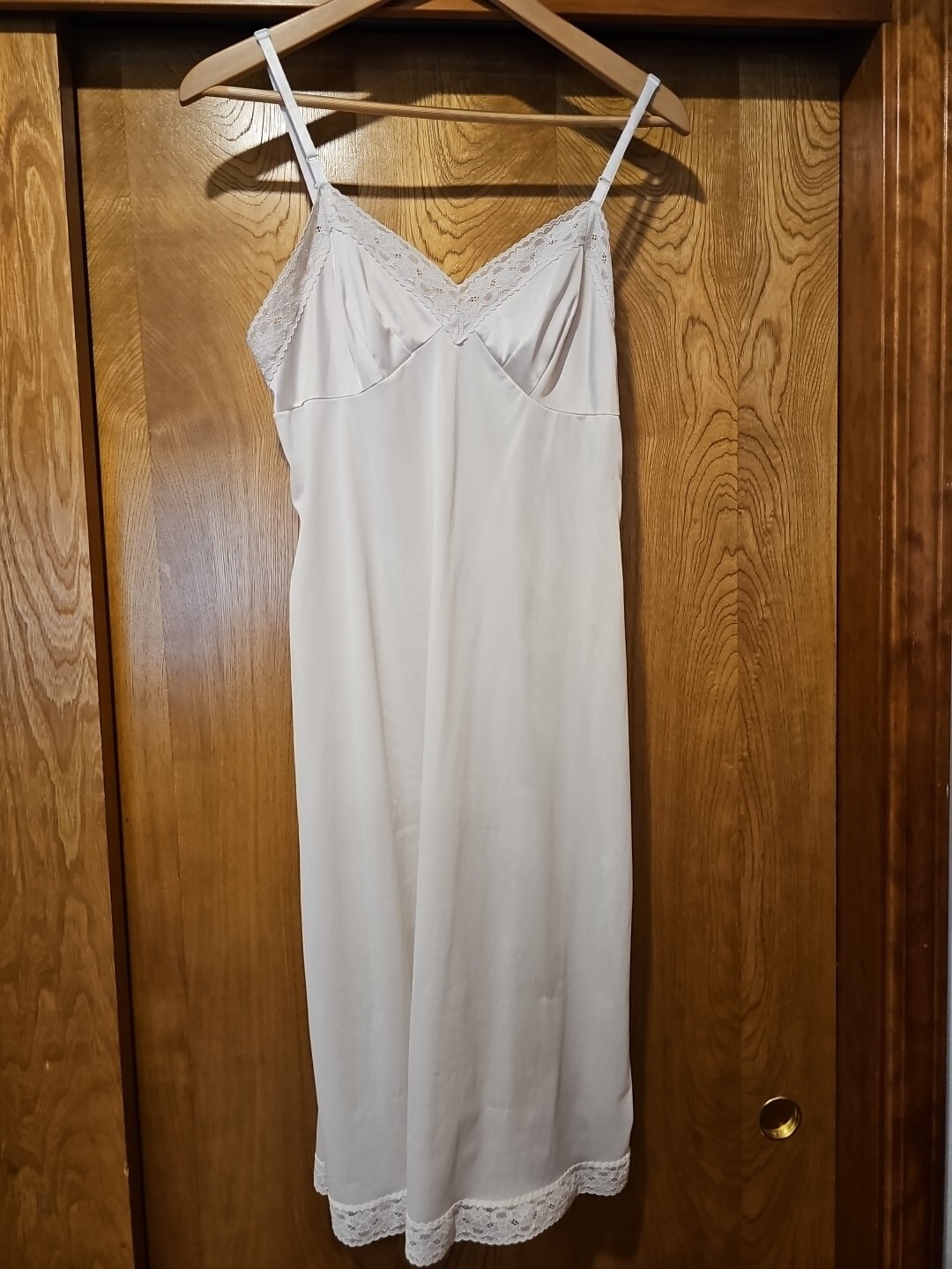 Vanity Fair White Lace Lingerie Full Slip Nightie Sz … - Gem