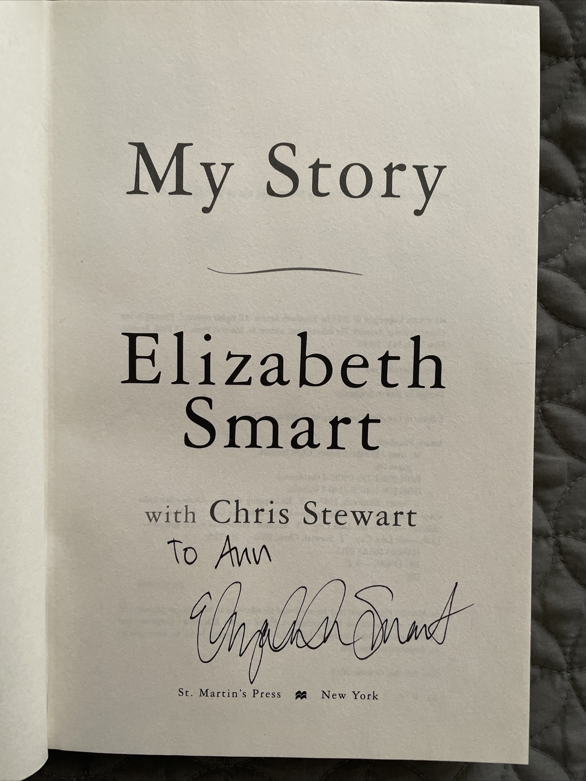 Elizabeth Smart Signed 1st ED HC Book My Story 9781250040152 | eBay