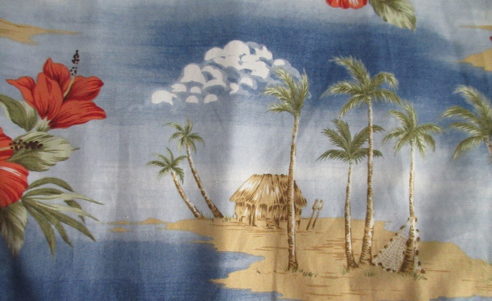 Bishop St Hawaiian Shirt 3XL Outrigger Tiki Hut Surf Board Hibiscus ...