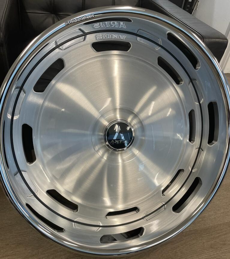 26" Inch STAGGERED Brushed Face Artis Forged Triumph 5x120 5x127 Wheels ...