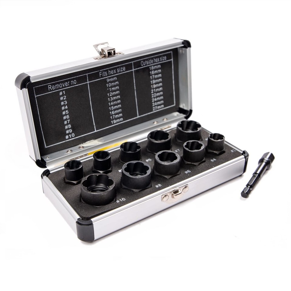 10Pcs Bolt Extractor Damaged Nut Remover Set,Broken Screw Nut Bolt ...