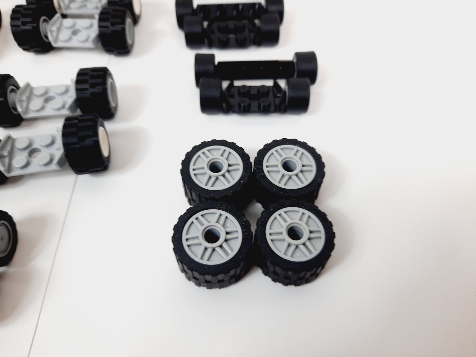 Lot of 12 Matching Lego Wheel & Tire Sets + Axles: 30.4x14, 87697 ...