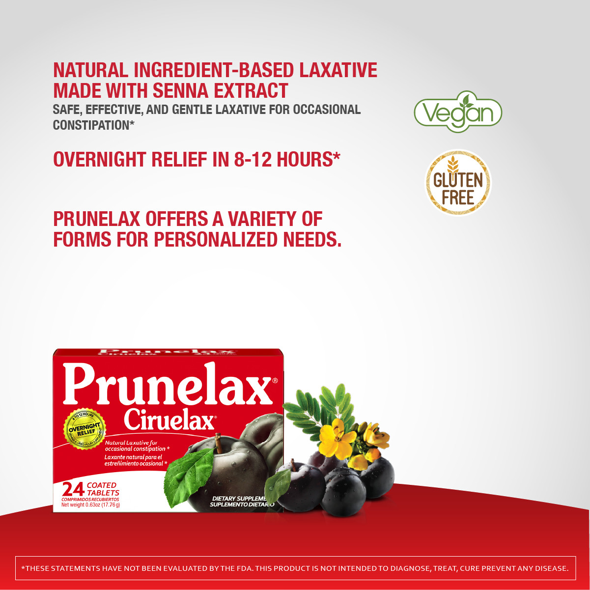 Prunelax Ciruelax Laxative Regular Strength Tablets for Constipation - 24ct