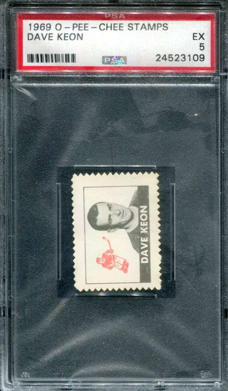 1969 O-Pee-Chee All Star Stamps Hockey #017 Dave Keon PSA 5 EX ...