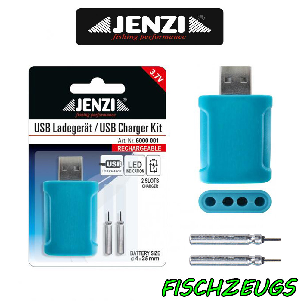 Jenzi USB Ladegerät inkl. 2 Wiederaufladbare Stabbatterien CR425 Akku ...