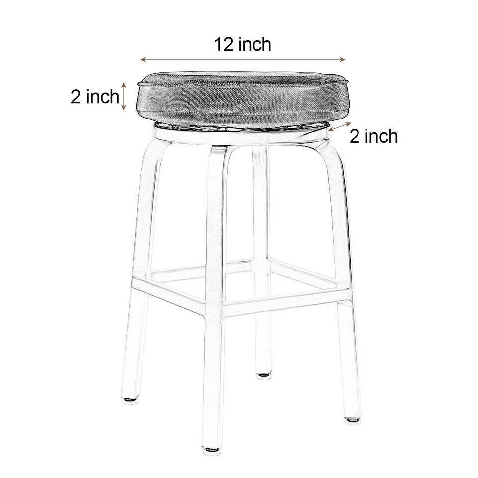 12 Inch Memory Foam Bar Stool Cushions Round Stool Covers with Non Slip ...