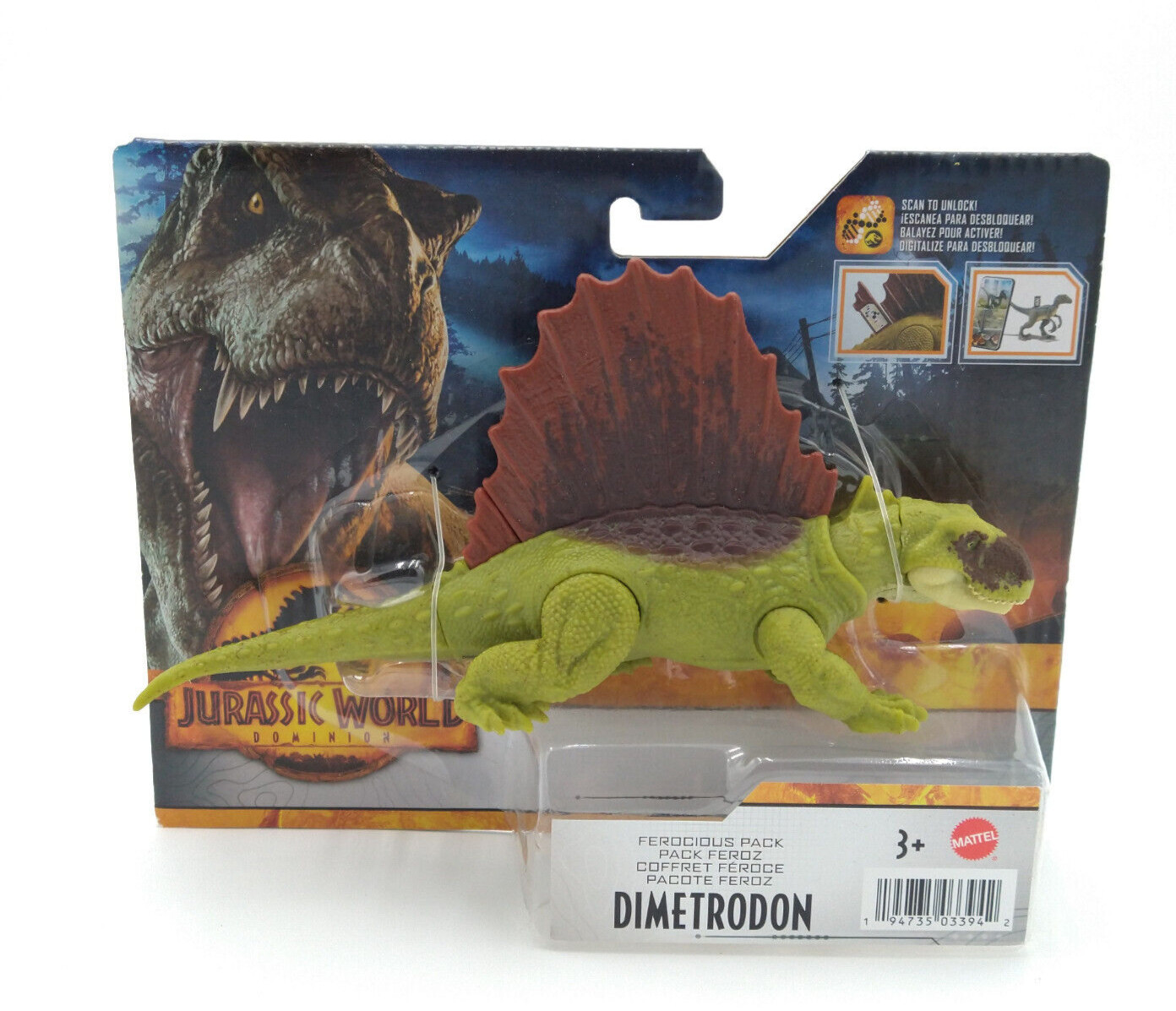 Jurassic World Dominion Ferocious Pack DIMETRODON Dinosaur Mattel NEW