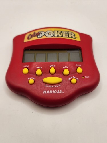 Radica Color Poker Handheld ElectronIc Card Game Tested Works Red 1999 ...