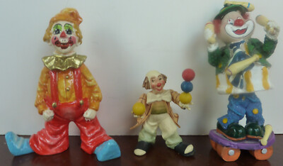 Odd Lot of Three Small Clown Figurines | eBay