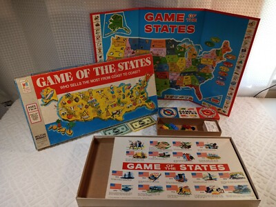 Vtg 1960 Game of the States Board Game Milton Bradley Ages 7-14 PLEASE ...