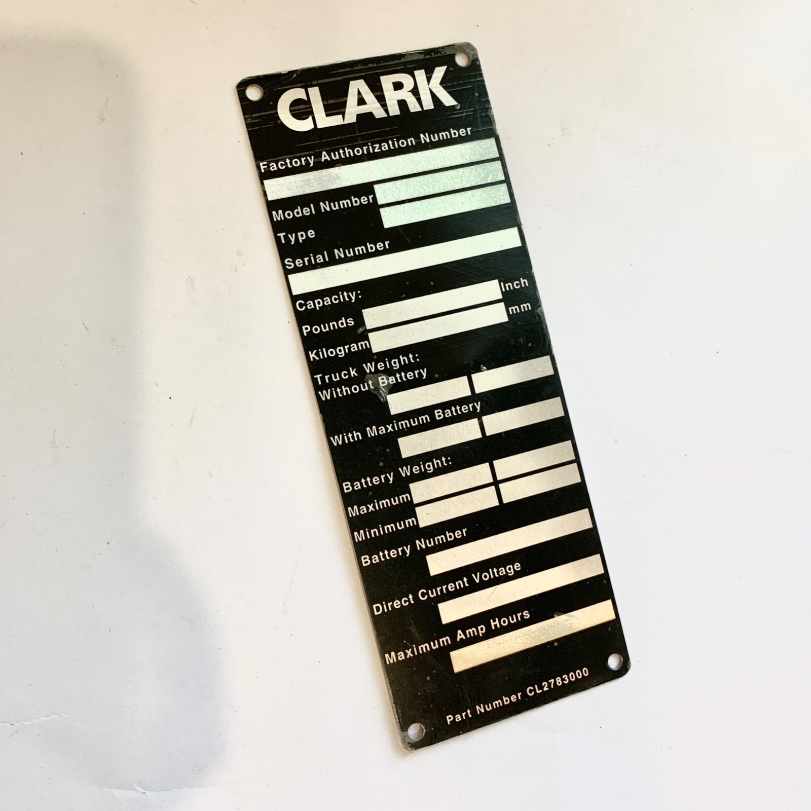 SY2783000 Forklift Name Plate for Clark New | eBay