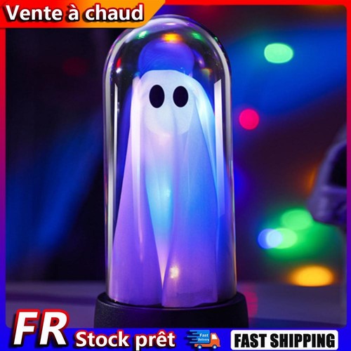 Halloween Glass Ghost Decor Light Battery Operated Mini Ghost Figurines ...