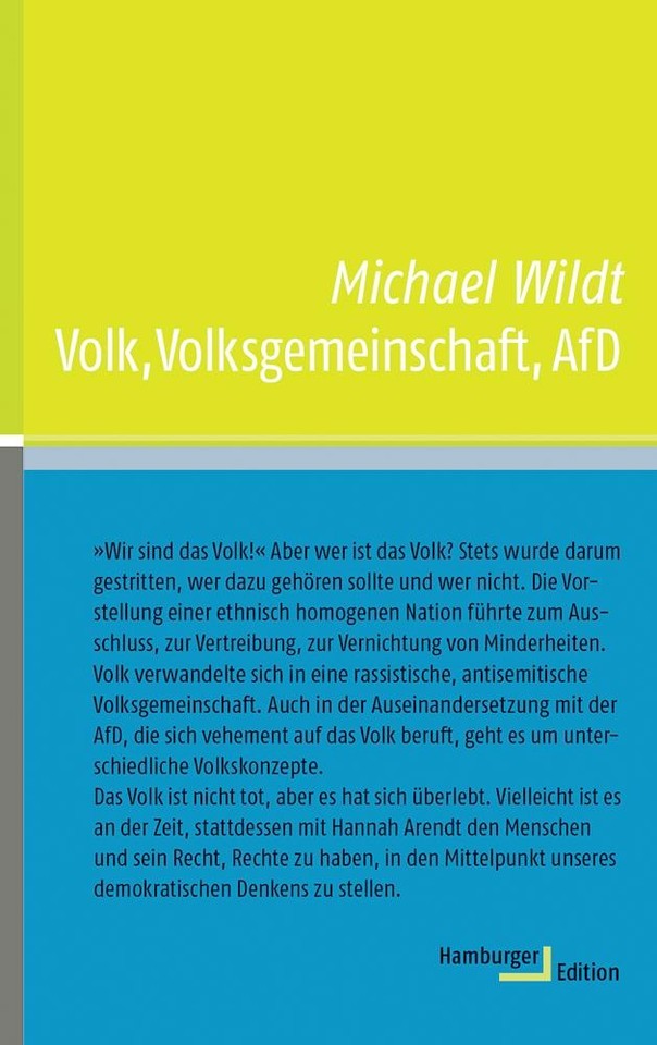 Volk, Volksgemeinschaft, AfD Michael Wildt 9783868543094 | eBay