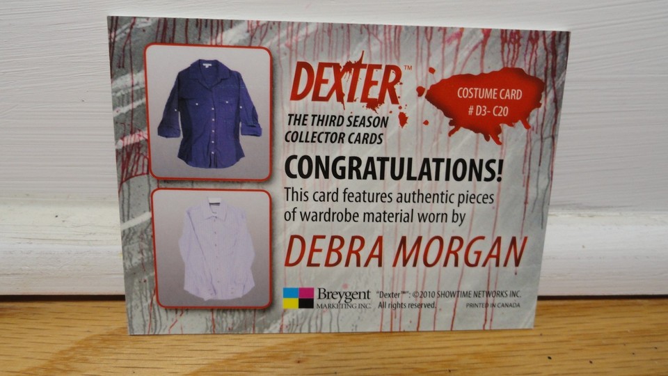 DEXTER SEASON 3 DEBRA MORGAN DOUBLE COSTUME WARDROBE MATERIAL CARD D3 ...