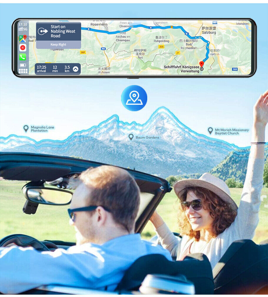 11.26INCH Touch Screen +GPS Mirror Dash Cam Wireless Apple Carplay ...