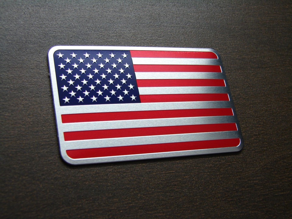 American Flag Metal 3D Car Emblem Decal Sticker Logo USA Flag U.S. FLAG ...