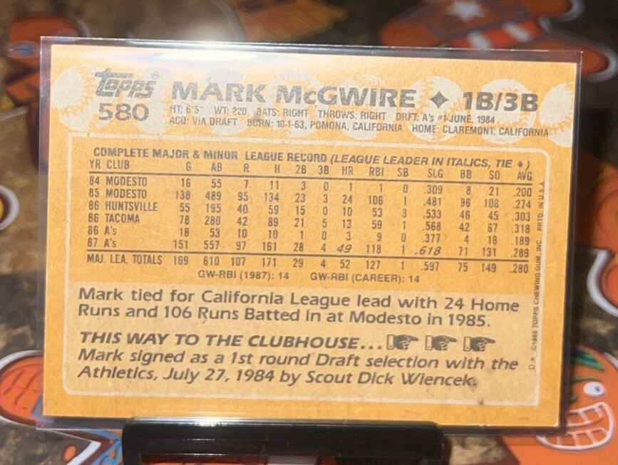Mark McGwire 2024 TOPPS HOLIDAY BASEBALL FOIL BUYBACK STAMP 88 Topps ...
