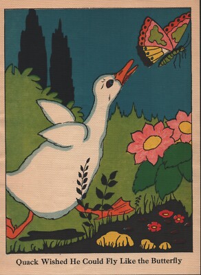 Art Print - Children - Duck - Jack Quack - Chasing Butterfly 1930 - 10 ...