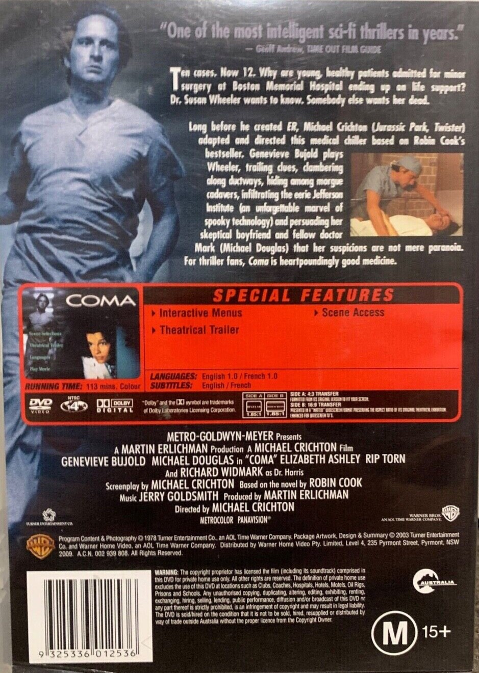 Coma (DVD, 1978) Genevieve Bujold, Michael Douglas 9325336012536 | eBay