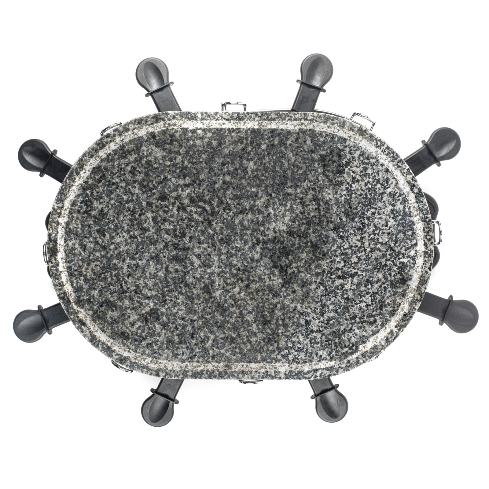 Raclette Grill 8 Person Electric Stone Grill With Pans & Spoons Giles ...