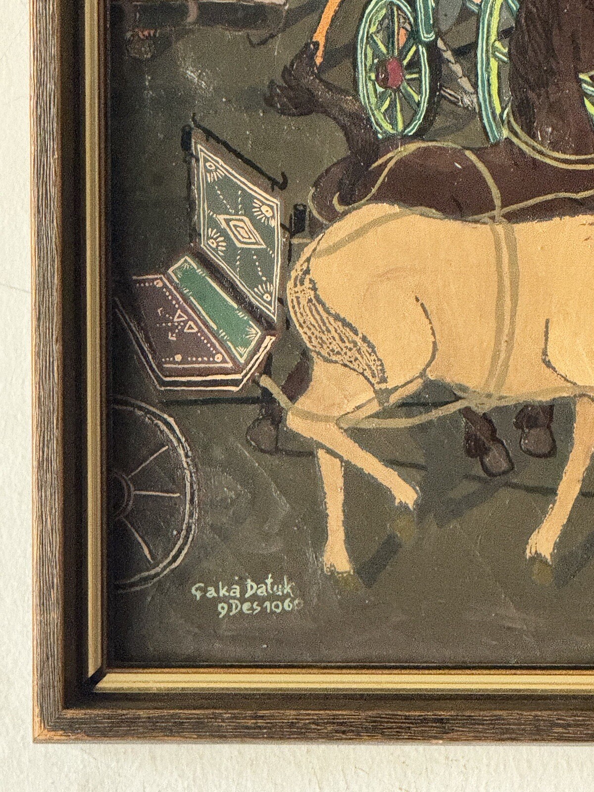 ANTIQUE MALAYSIA MODERN FOLK ART LANDSCAPE OIL PAINTING OLD ASIAN DATUK ...