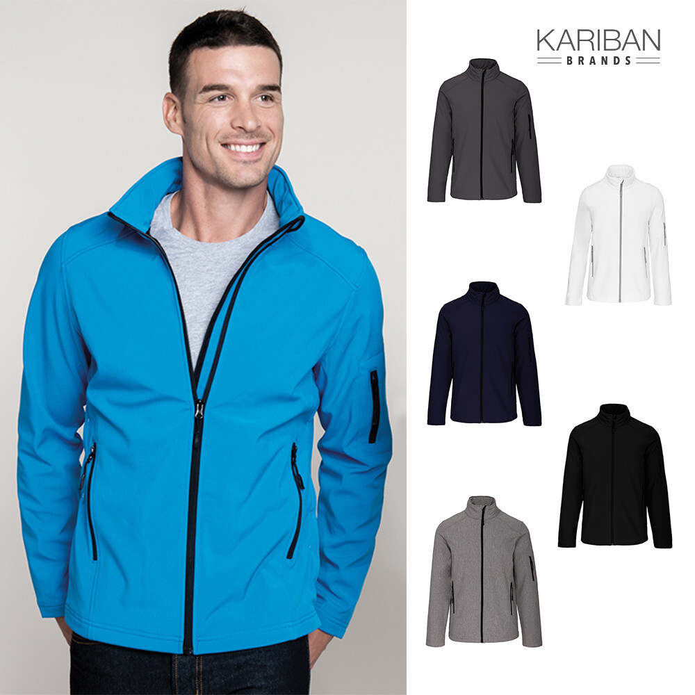 Kariban Men's Softshell Jacket (K401) - Adult Zippered Casual Winter Fleece | eBay
