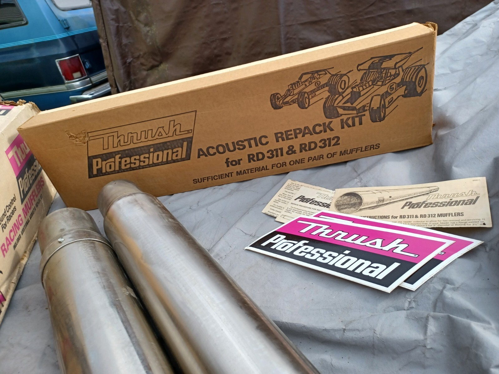 VINTAGE THRUSH Professional Racing Mufflers RD312 SET | eBay