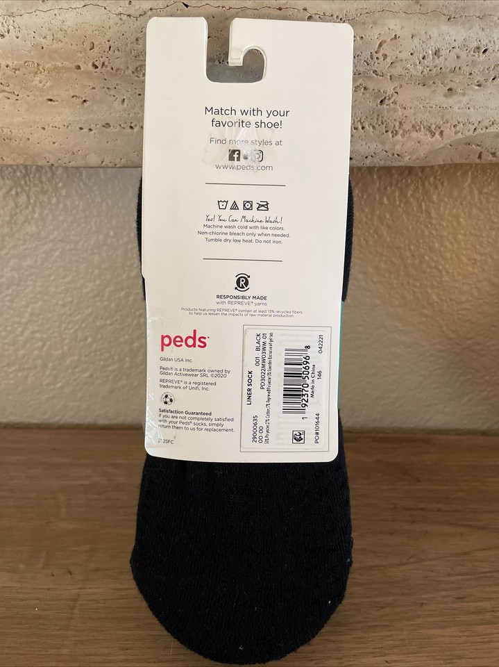 Peds No Show Super Low Cut Liner Sushion Black Shoes Size Wide 5-10 | eBay