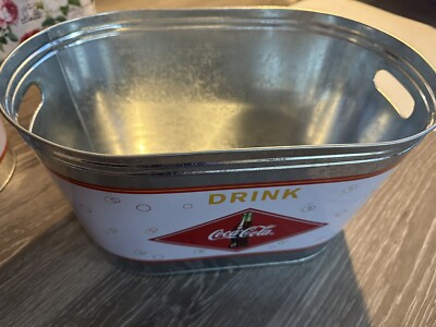Vintage, Coca-Cola Galvanized Oval Ice Tub "Drink Coca-Cola" , 16"X9"X9 ...