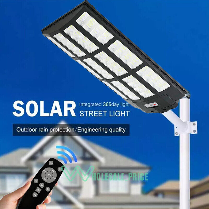 Outdoor Solar Street Light Motion Sensor Lamp Commercial Dusk To Dawn ...