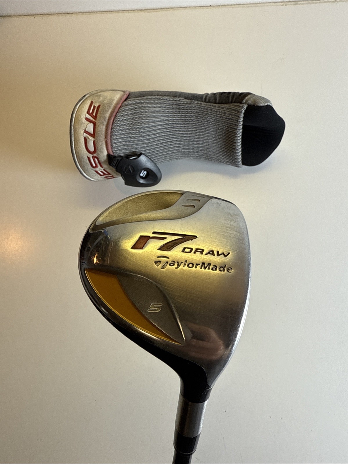 Taylormade R7 Draw 5 Wood RH R flex , With OEM Head Cover And Good Grip ...