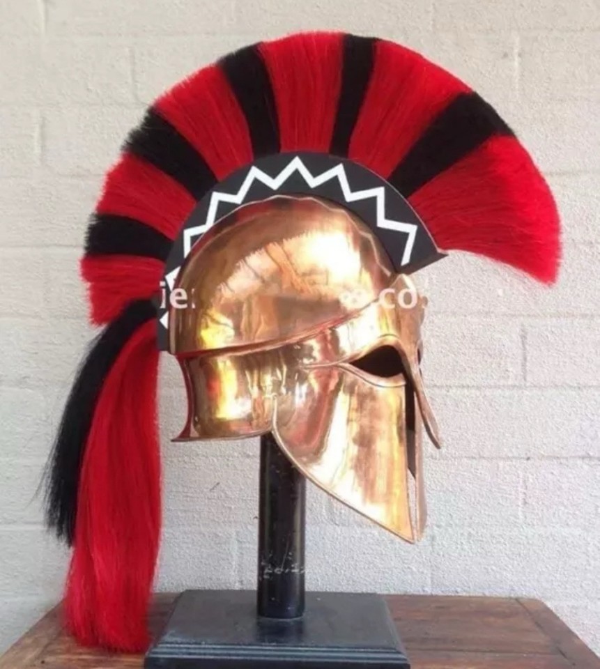 300 SCA LARP MEDIEVAL GREEK CORINTHIAN HELMET WITH PLUME SPARTAN ...