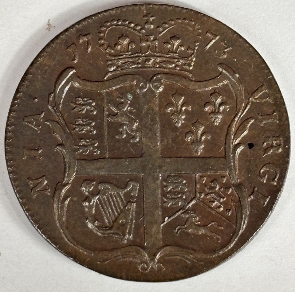 1773 “Period with 7-Strings " VA. Colonial Coin. Choice Uncirculated ...