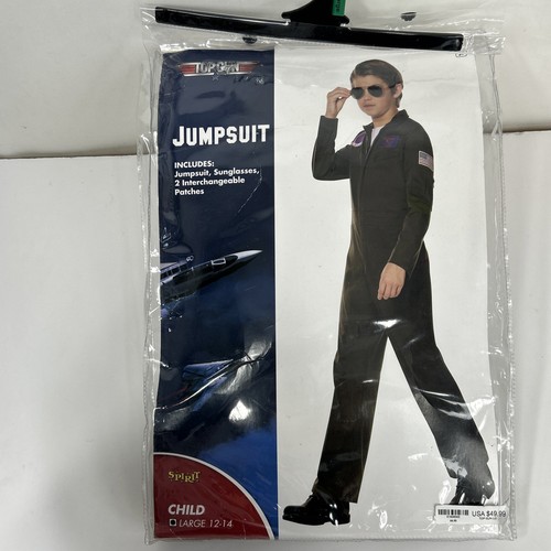 Spirit Top Gun Halloween Costume Cosplay Child Large Jumpsuit Maverick ...