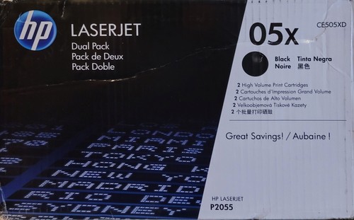 Genuine HP CE505XD 05X Dual Pack Black Toner Cartridge | eBay