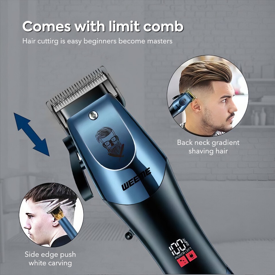 Professional Hair Cut Machine Barber Salon Cutting Trimmer Clipper Kit ...