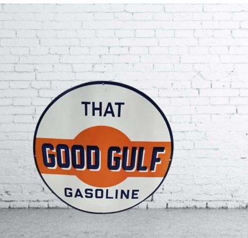 Good Gulf Pure Porcelain Enamel Heavy Metal Sign 30 Inches Double Side ...
